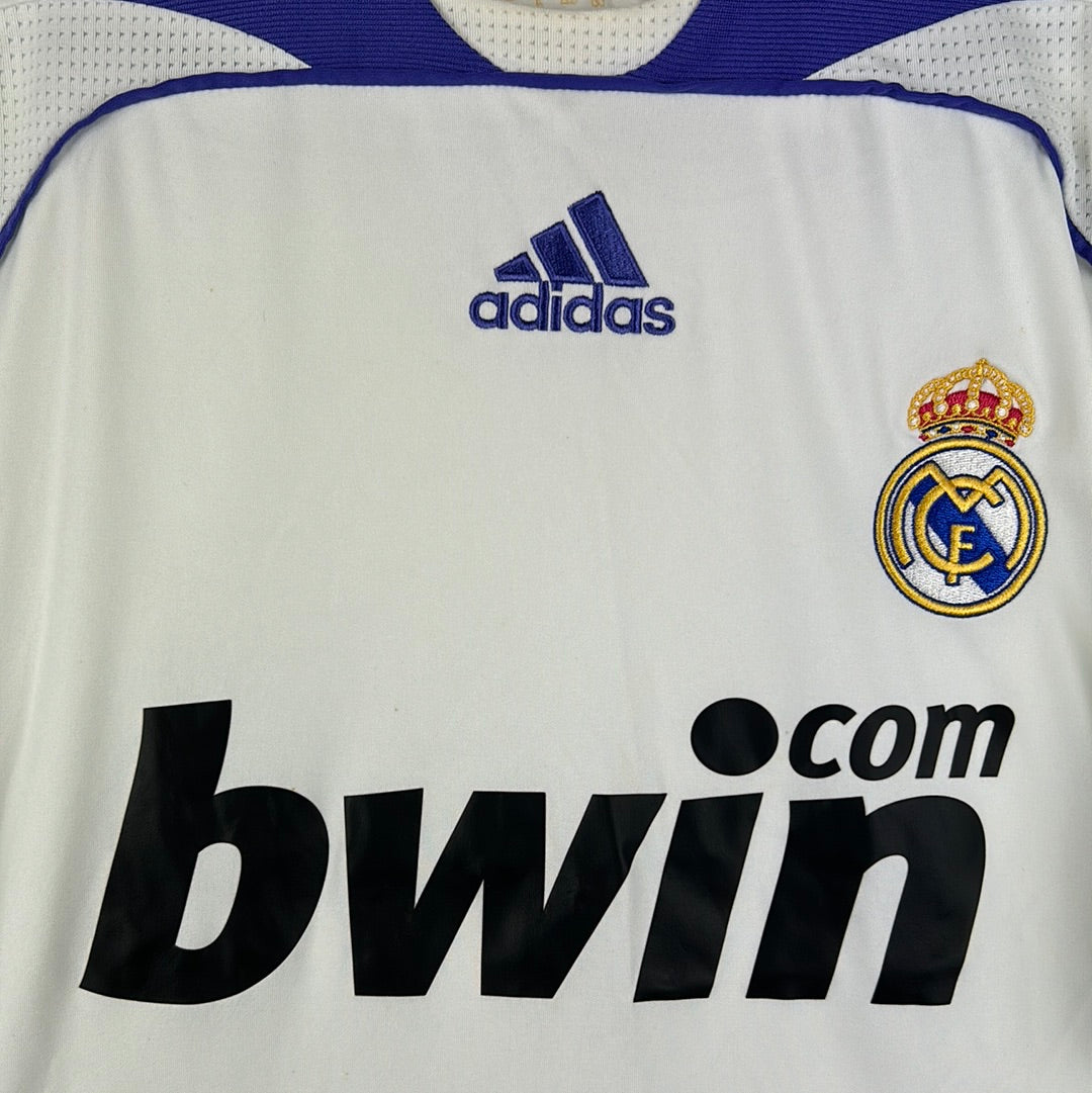 Real Madrid 2007-2008 Home Shirt - Adidas 697327 – Casual Football Shirts