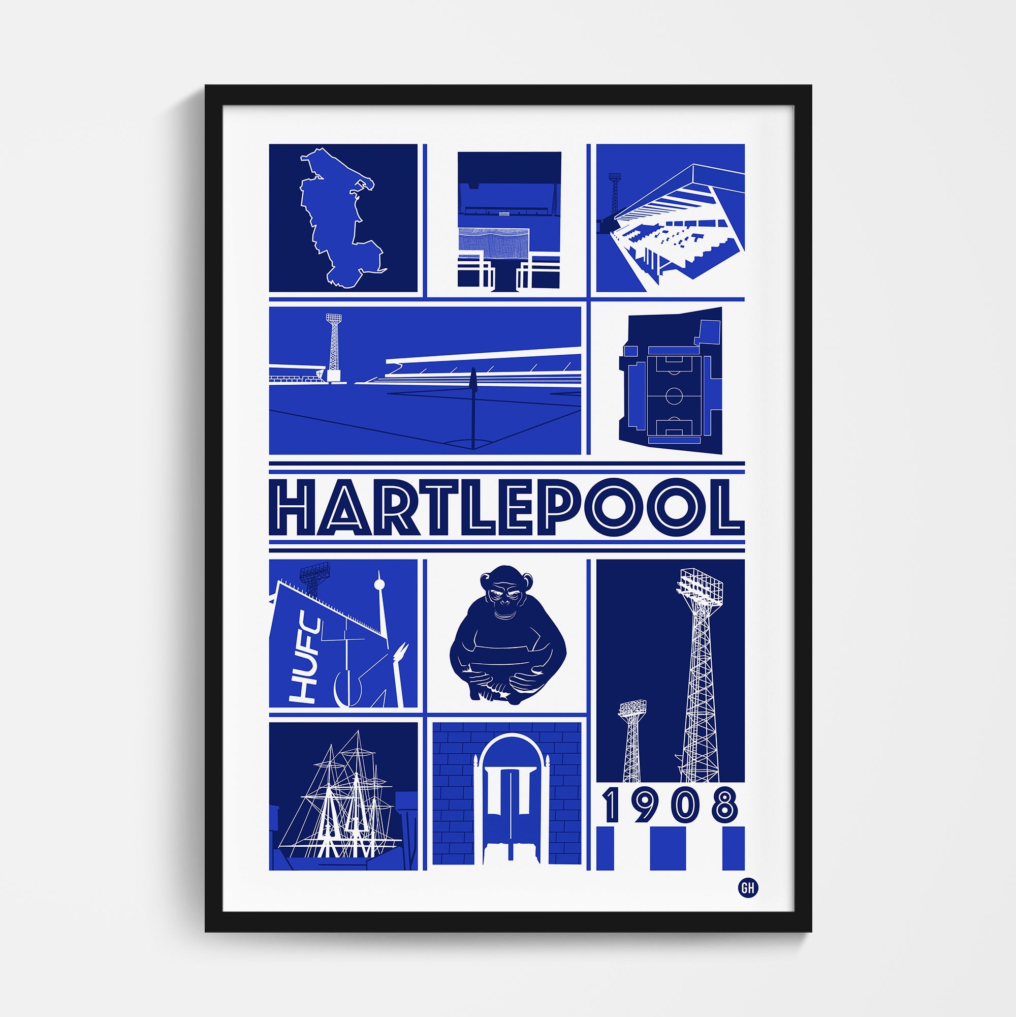 Hartlepool Football Print – Casual Football Shirts