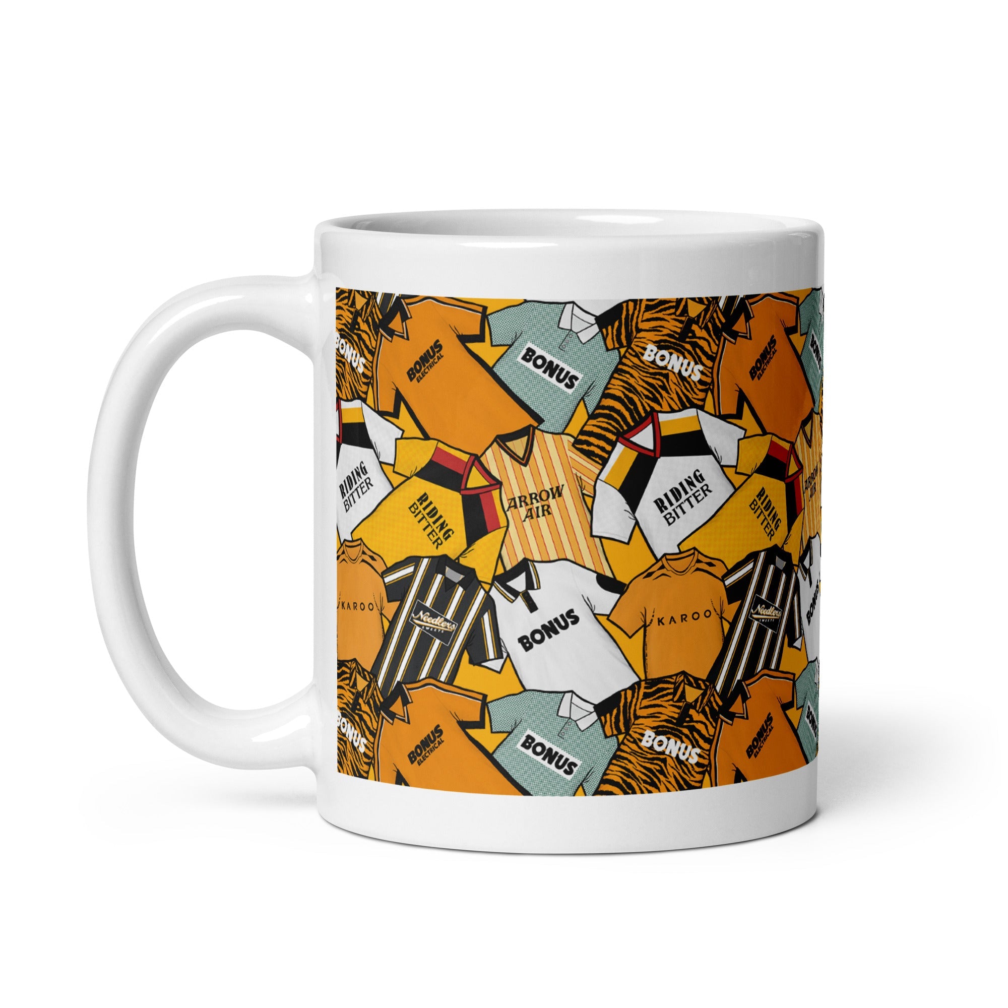 Hull Retro Shirts Collage Illustrated Ceramic Football Mug – Casual ...
