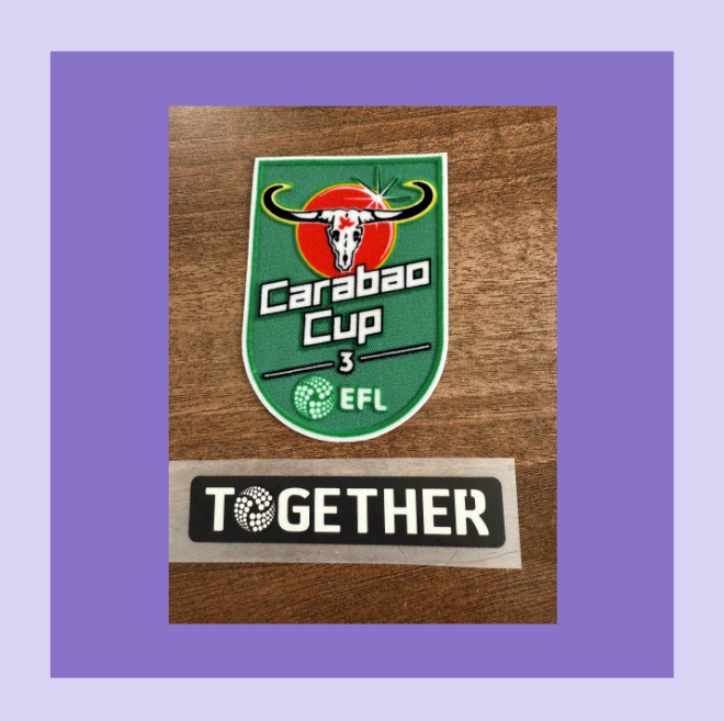 Carabao Felt Cup 3 winners patch player size Iron On Heat Press 2025 L ...