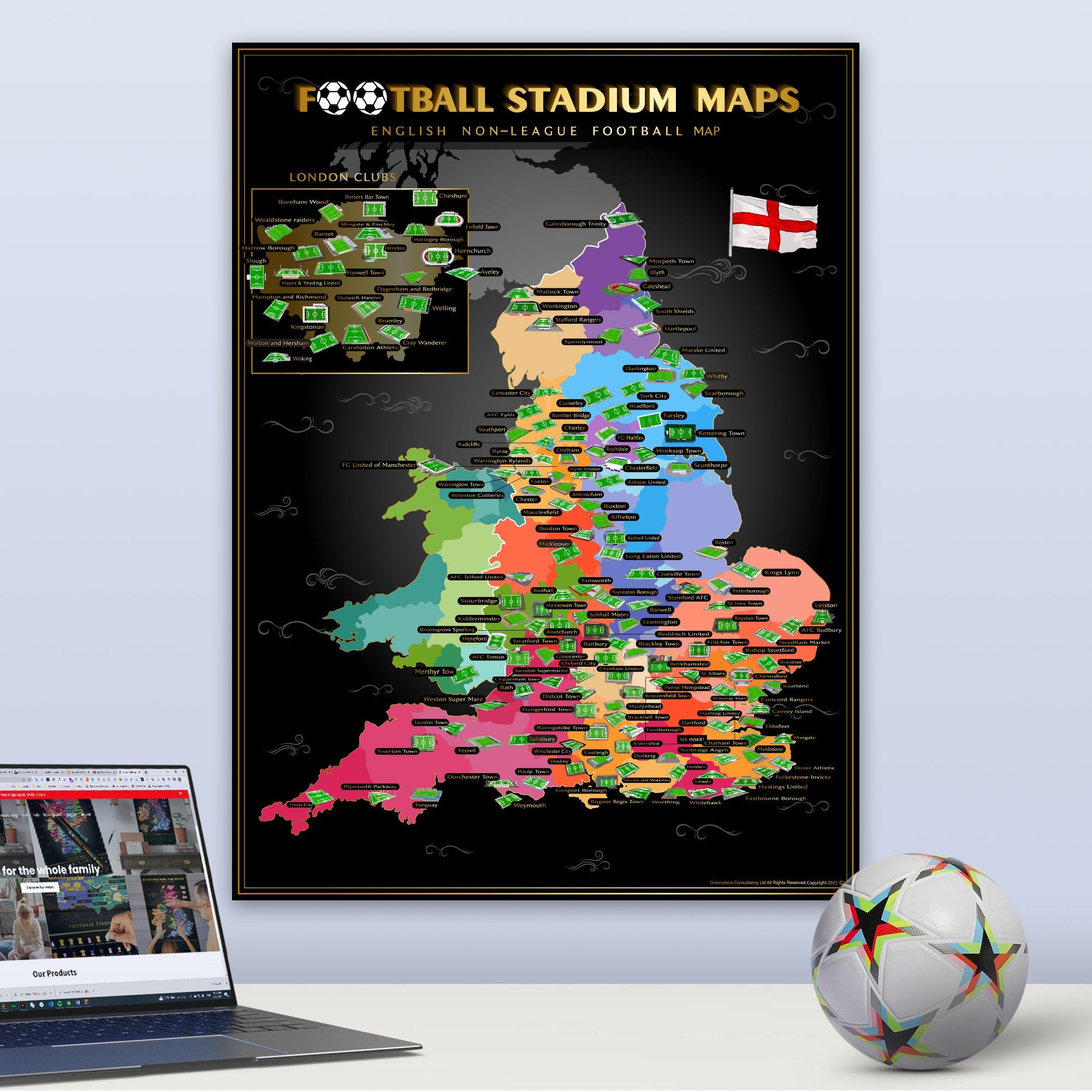 England Non League Football Stadium Scratch-Off Map – Casual Football ...